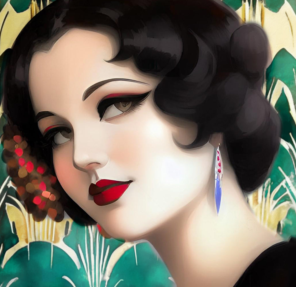 Vintage Flapper girl Silent movie star 1920s Golden Jazz era Art decor ...
