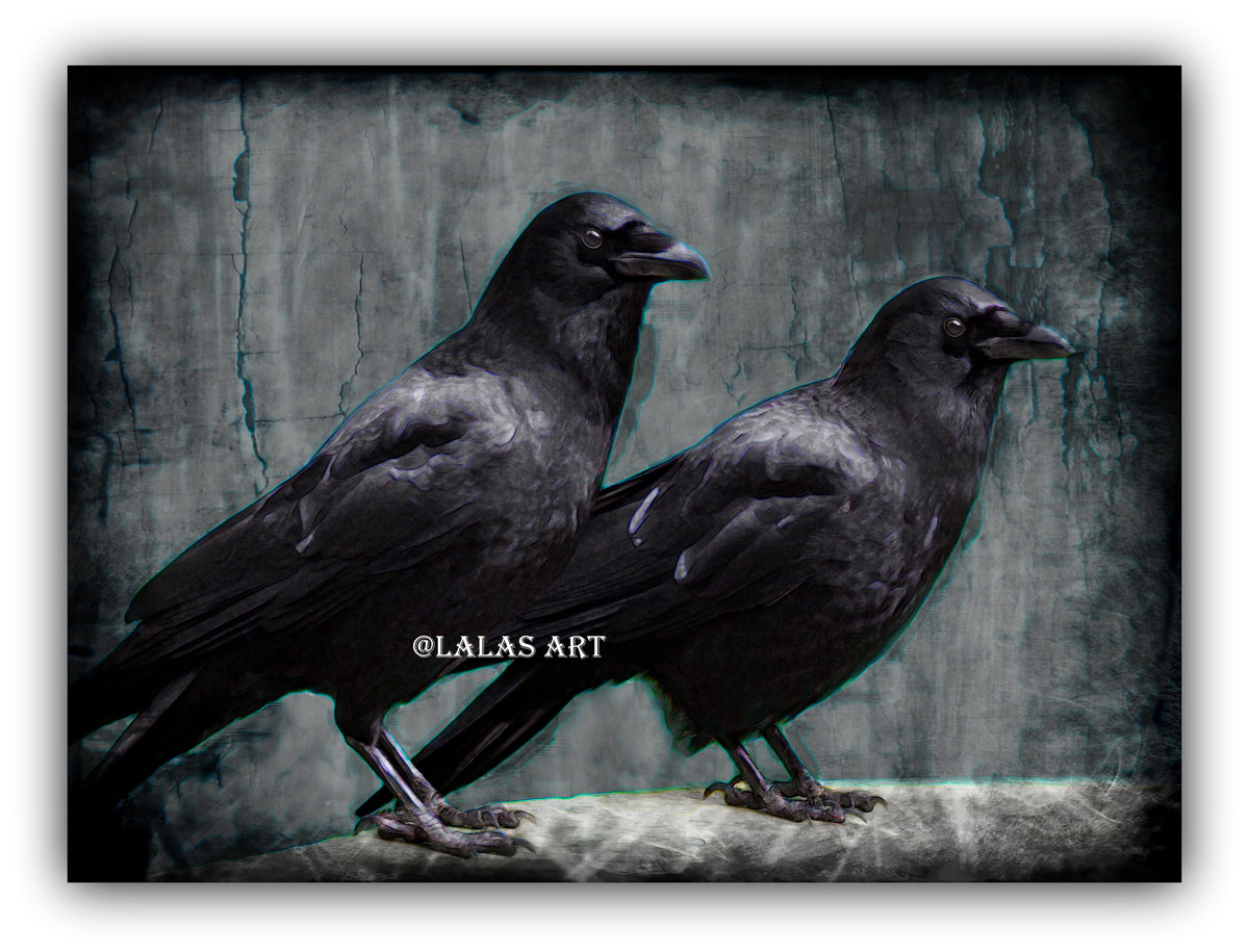 Crow Painting Vintage Retro style Wall Art Animal Steam-punk