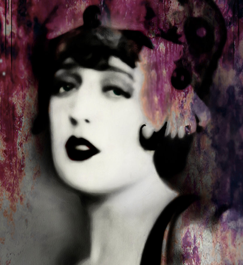 Vintage Alma Bennett Flapper Art Deco 1920s Gatsby Painting