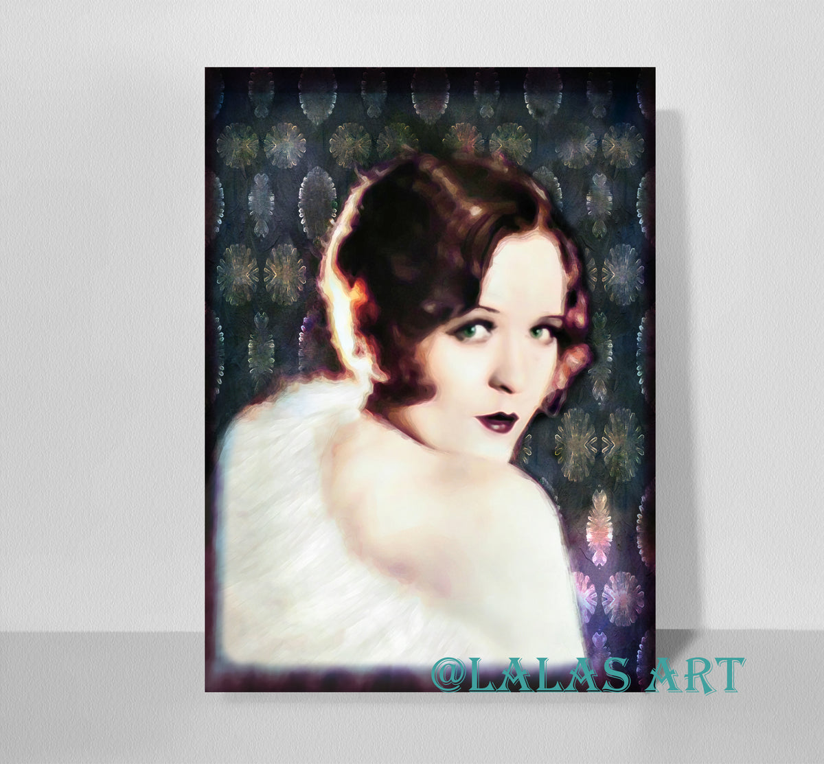 Vintage Alma Bennett Flapper Art Deco 1920s Gatsby Painting