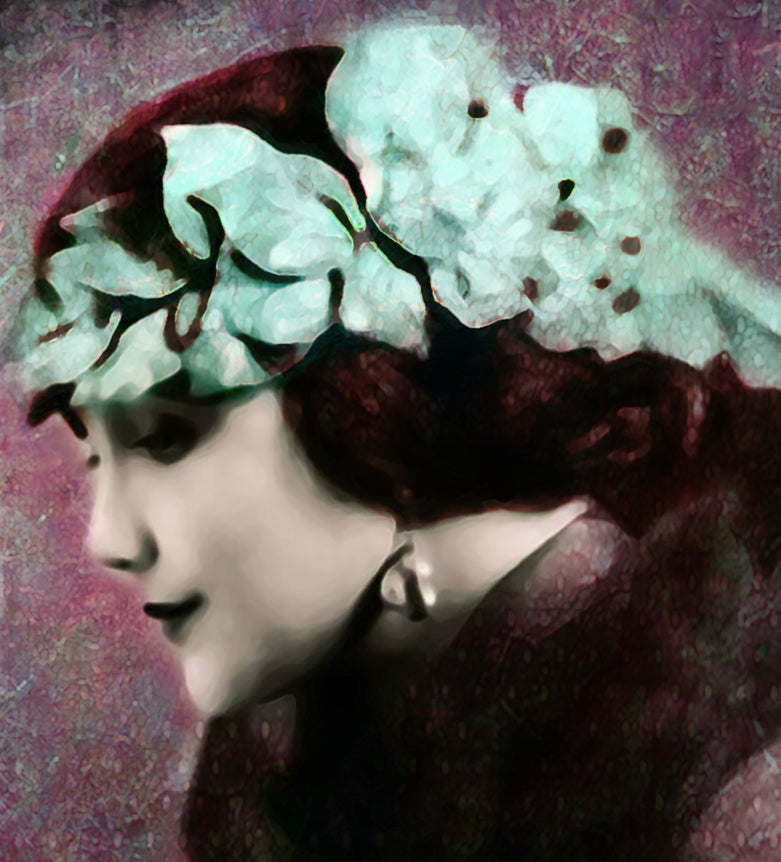 Vintage Alma Bennett Flapper Art Deco 1920s Gatsby Painting