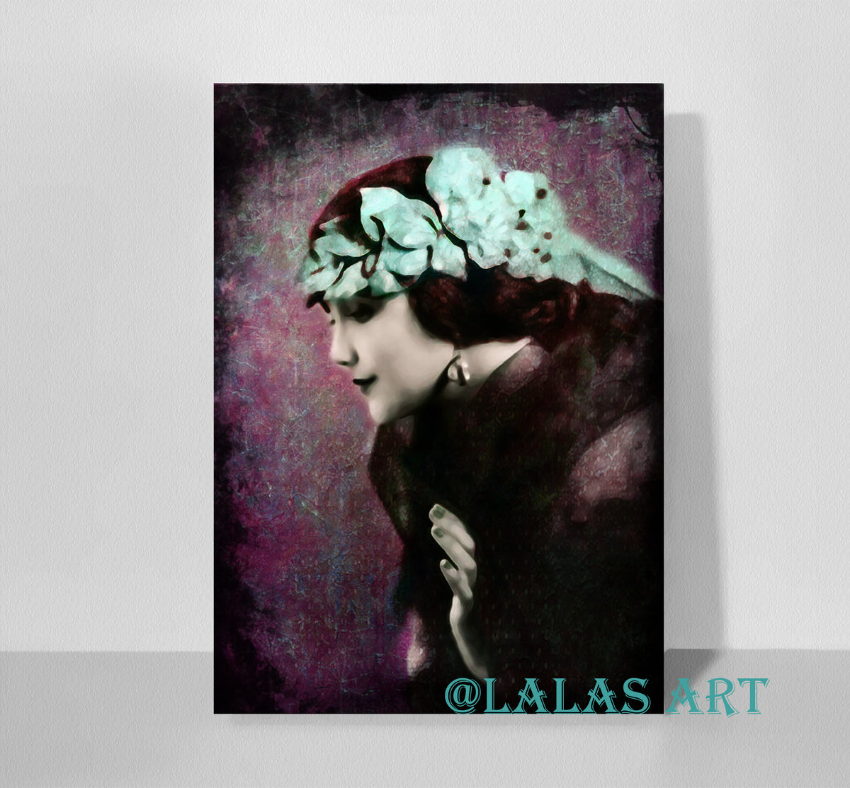 Vintage Alma Bennett Flapper Art Deco 1920s Gatsby Painting