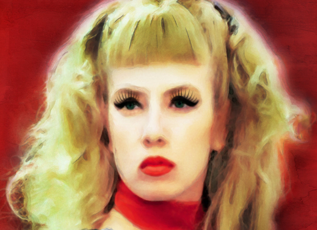 Vintage style painting Wanda Woodward Traci Lords Cry Baby Icon PinUp